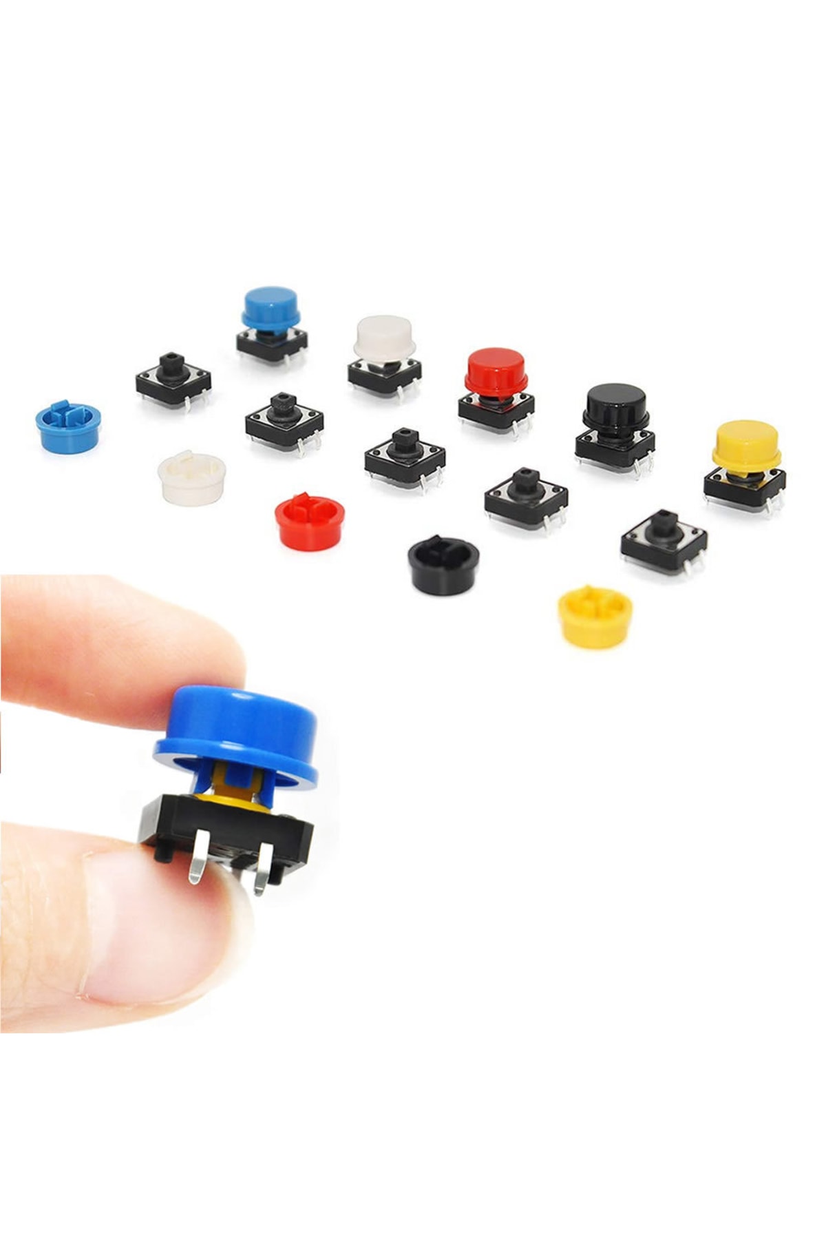 Genel Markalar 12x12mm Tact Buton Kapak Kutulu Set 25 Adet 5 Renk ...