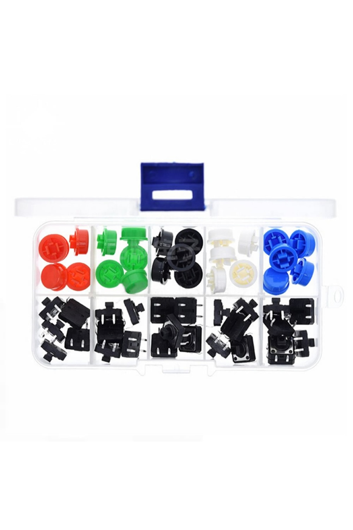 Genel Markalar 12x12mm Tact Buton Kapak Kutulu Set 25 Adet 5 Renk ...