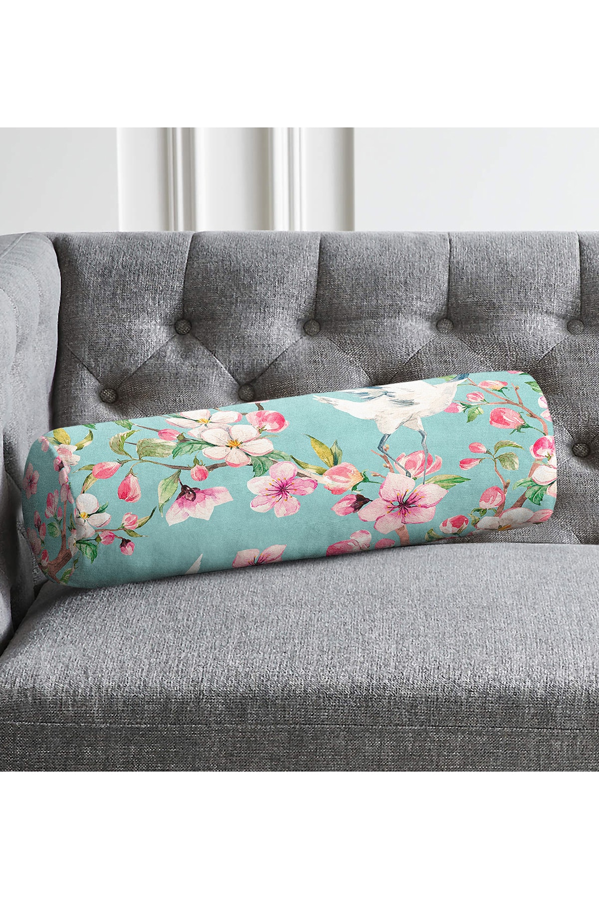 Realhomes Ebabil Kuşları Motifli Modern Iç Dolgulu - Fermuarlı Süet ...