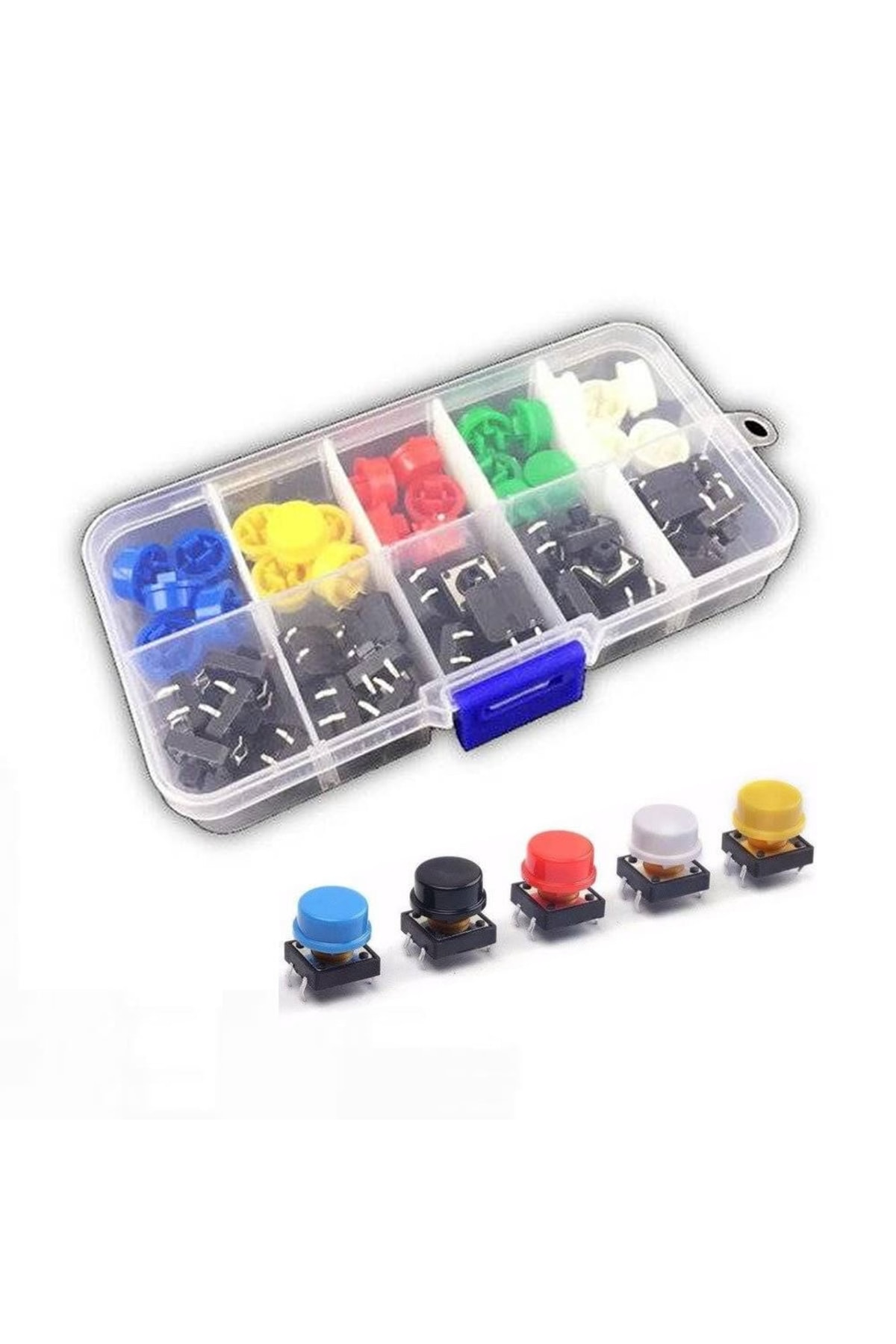 Genel Markalar 12x12mm Tact Buton Kapak Kutulu Set 25 Adet 5 Renk ...