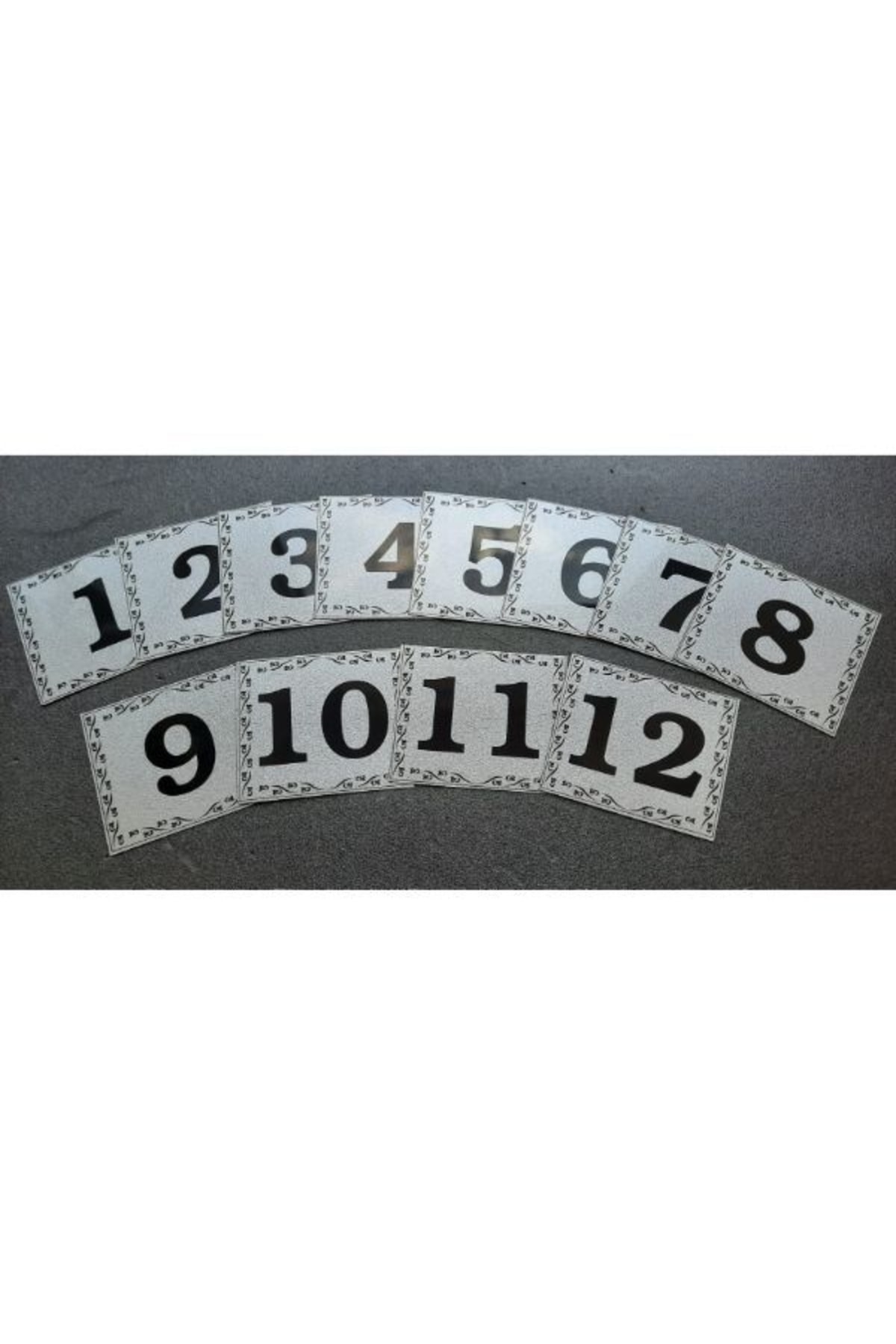 GENDEC Kapı Numarası 5.5x6.5 Cm Metalik Gümüş Gri Üzeri Siyah Baskı ...