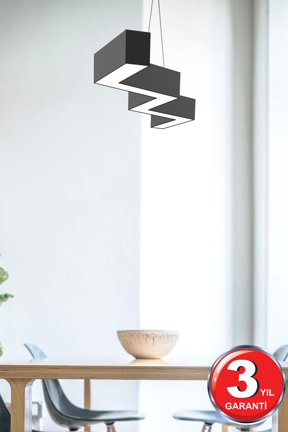 Hegza Lighting Sega ( Siyah Kasa, Beyaz Işık ) Ledli Modern Led Avize ...