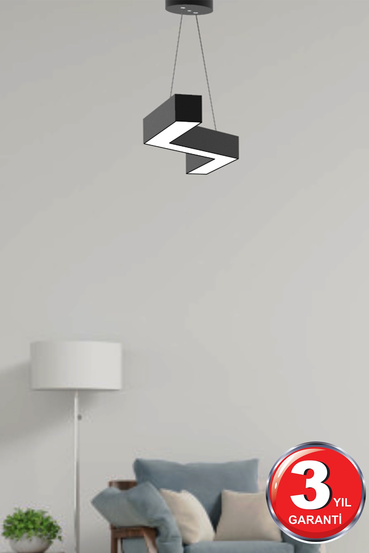 Hegza Lighting Gabbıano ( Siyah Kasa, Sarı Işık ) Ledli Modern Led ...