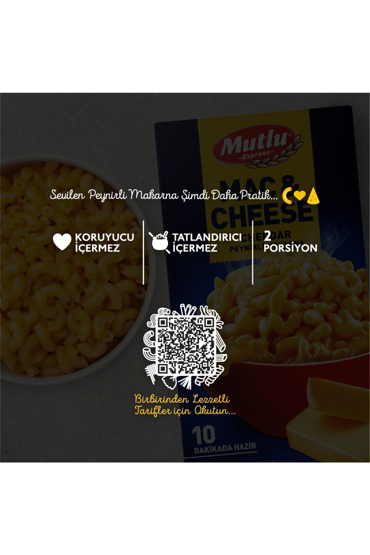 Mutlu Makarna Mac And Cheese Cheddar Peynirli Makarna - 210g /macaroni ... Mutlu Makarna Mac And Cheese Cheddar Peynirli Makarna - 210g /macaroni ...