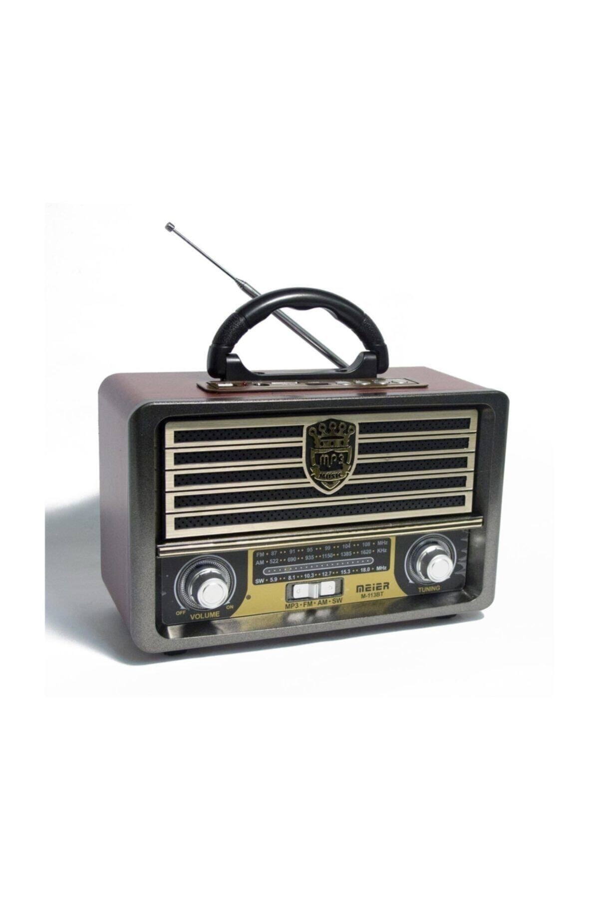 Tastech Meier M-113bt Koyu Siyah Renk Radyo Ahşap Görünümlü Bluetooth Hoparlör Fm Sd Kart Usb ...