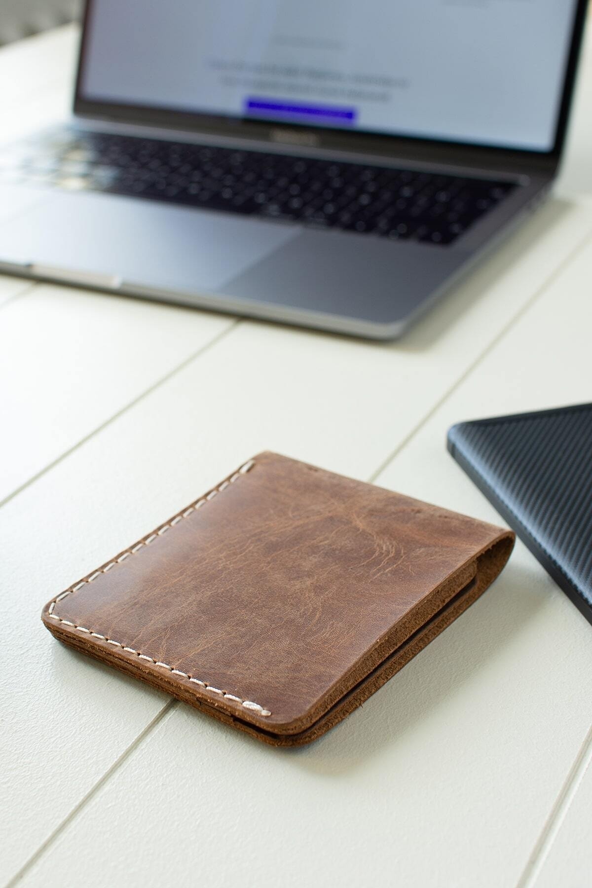 dk leather Hakiki Gerçek Deri El Yapımı Erkek Cüzdanı Kartlık Kağıt ...