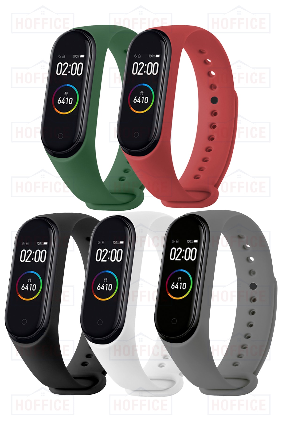 HOFFICE Xiaomi Mi Band 3/4 Uyumlu Yüksek Kalite Silikon Kordon Seti ...
