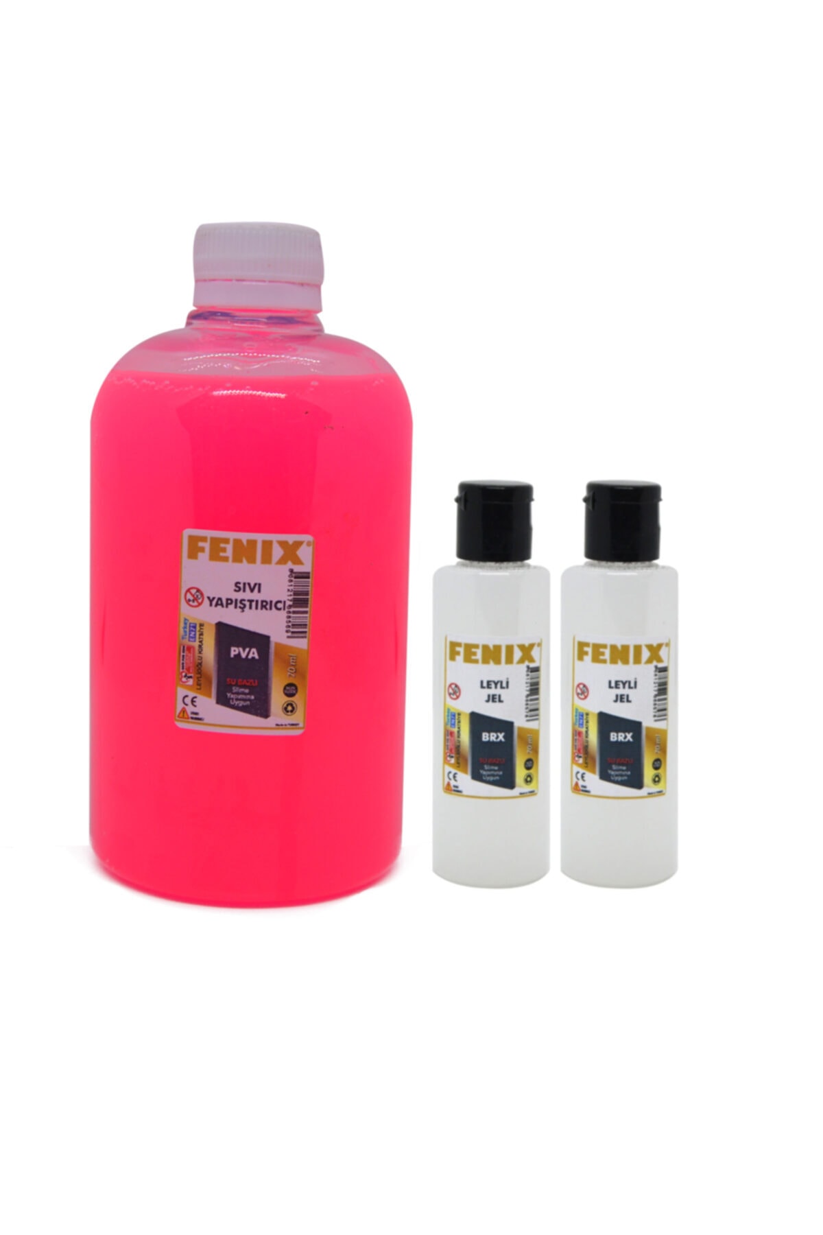 Red Rose 500 ml Neon Fosforlu Pembe Slime Jeli + 2 Tüp 70ml Sıvı Boraks ...