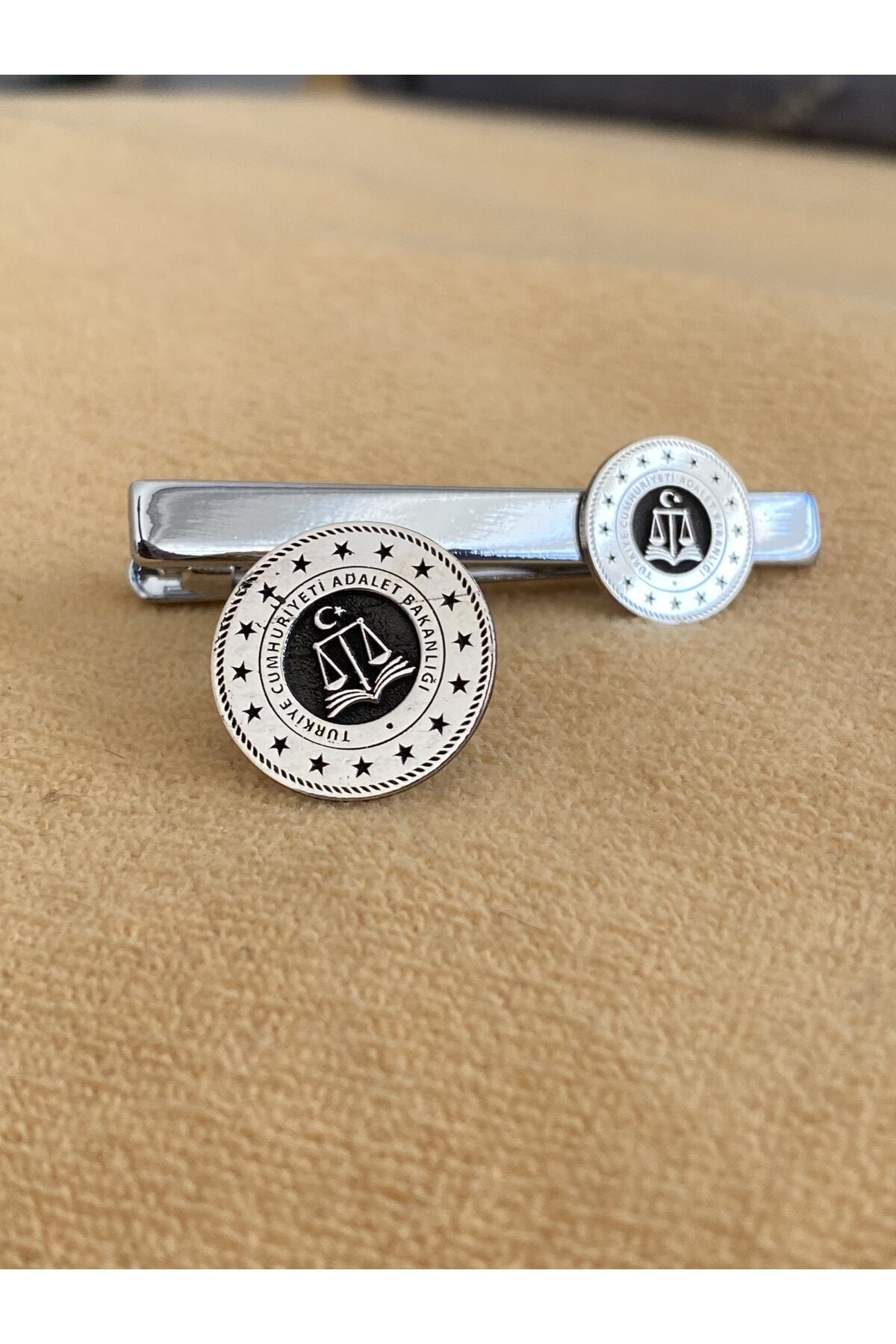 Kuyumcudan Adalet Bakanlığı Rozetli Yaka Rozeti Ve Kravat Maşası ...