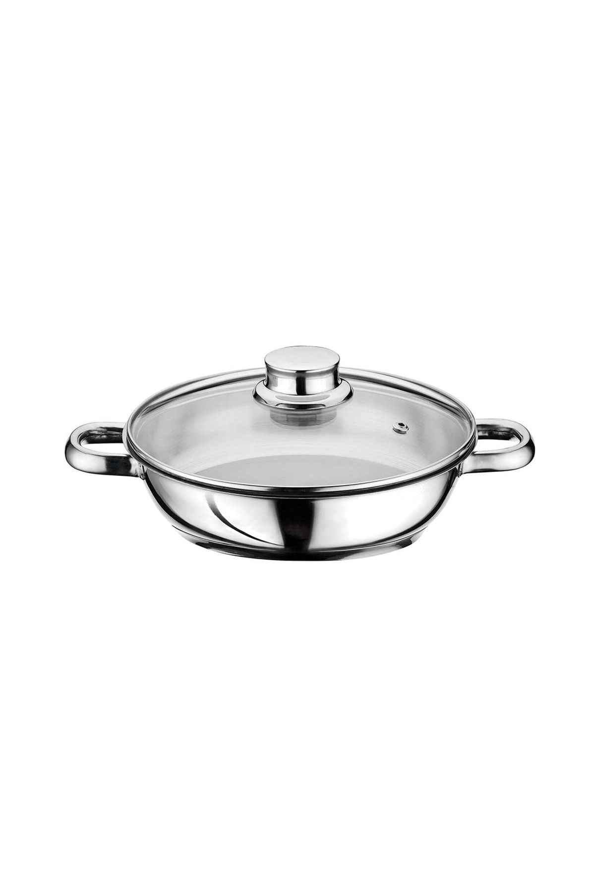 Kitchen Design Lab Paslanmaz Çelik 1810 Cam Kapaklı Sahan Yumurta Ve Menemen Sahanı 18 Cm 1