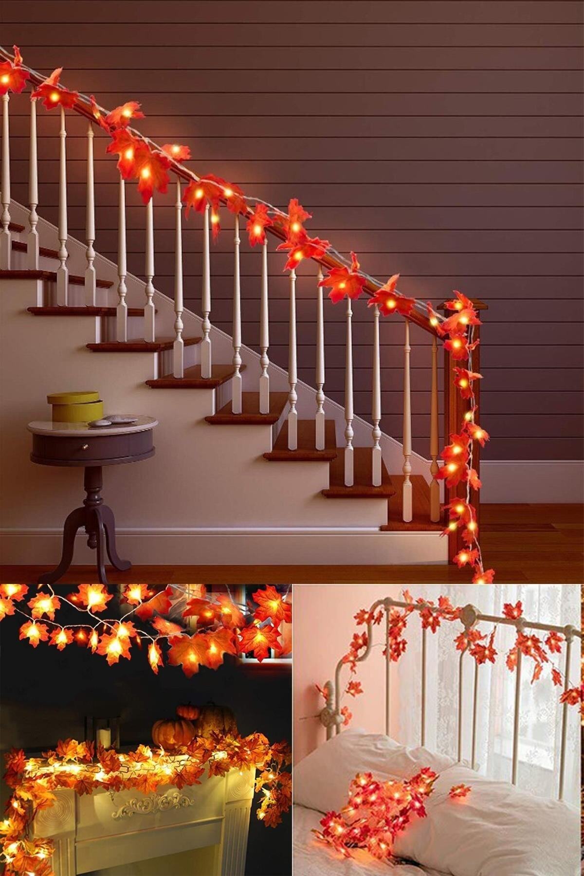 Technojet 20'li Sonbahar Konseptli Dekoratif Yaprak Şerit Led Işık, Sevgililer Günü,doğum Günü ...