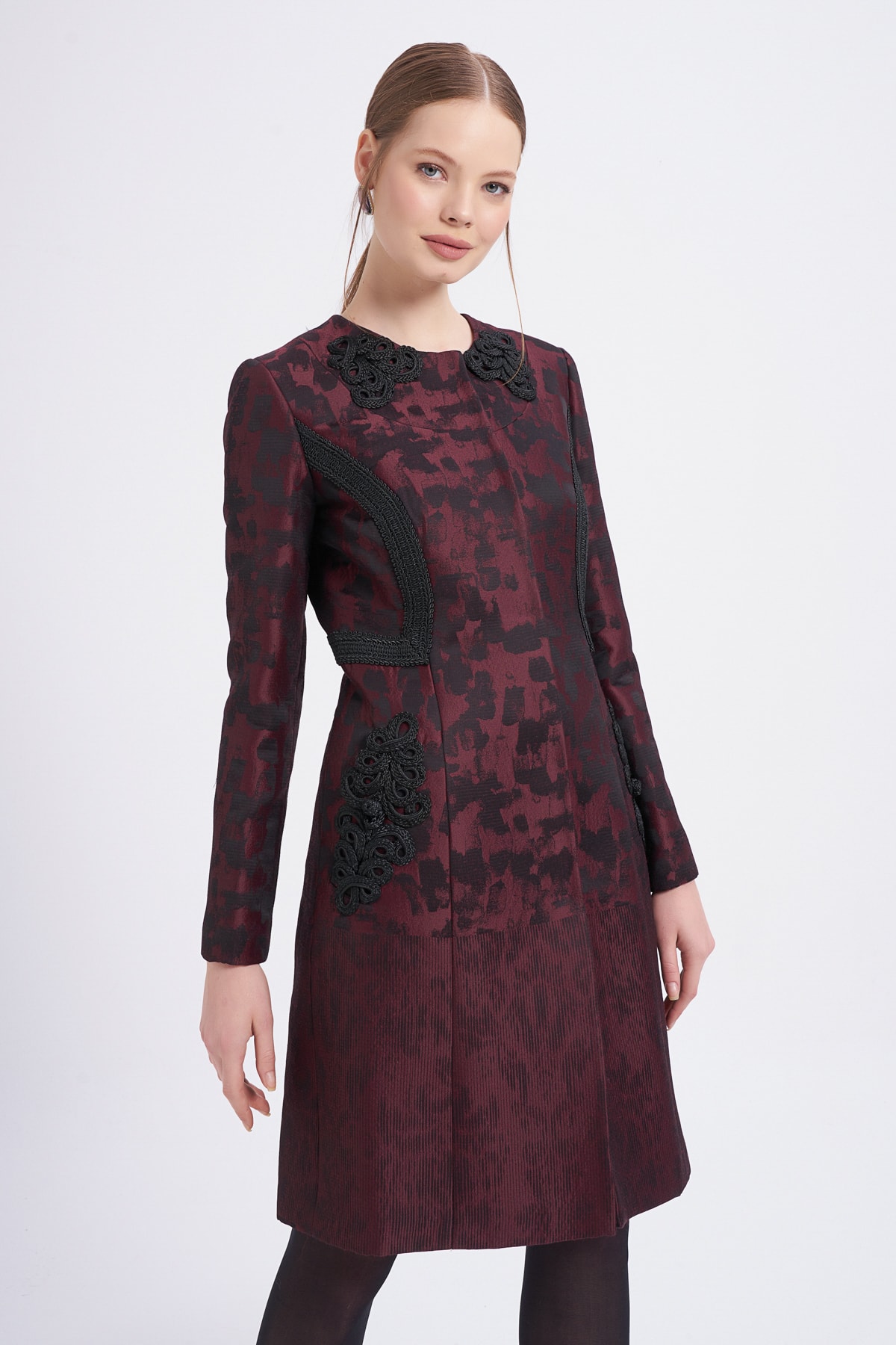 Balizza Boynu Nakış Detaylı Desenli Trençkot - Fiyatı, Yorumları