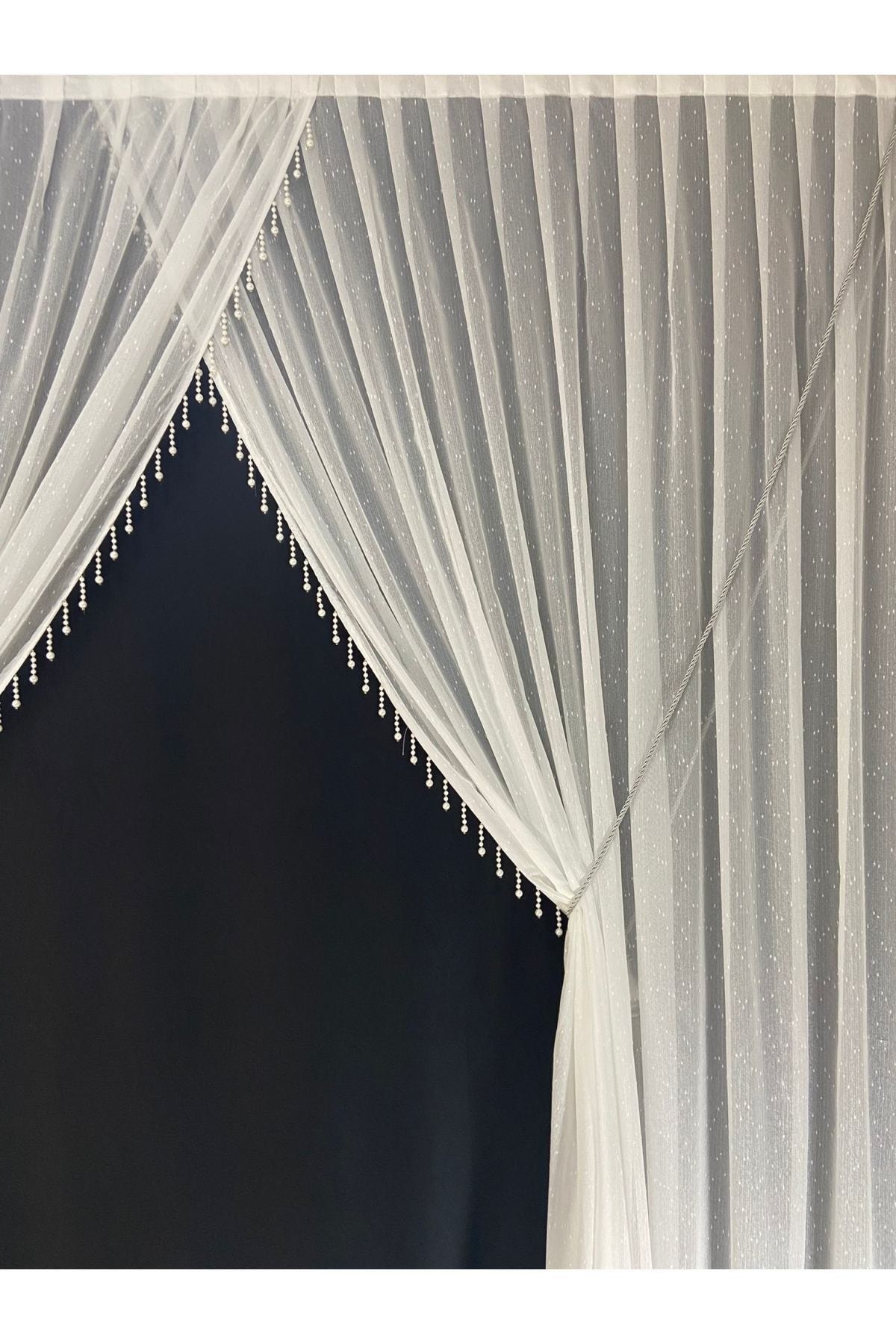 Fashion Pearl Moda Inci Perde, Damla Desen Boncuklu Keten Halatlı ...