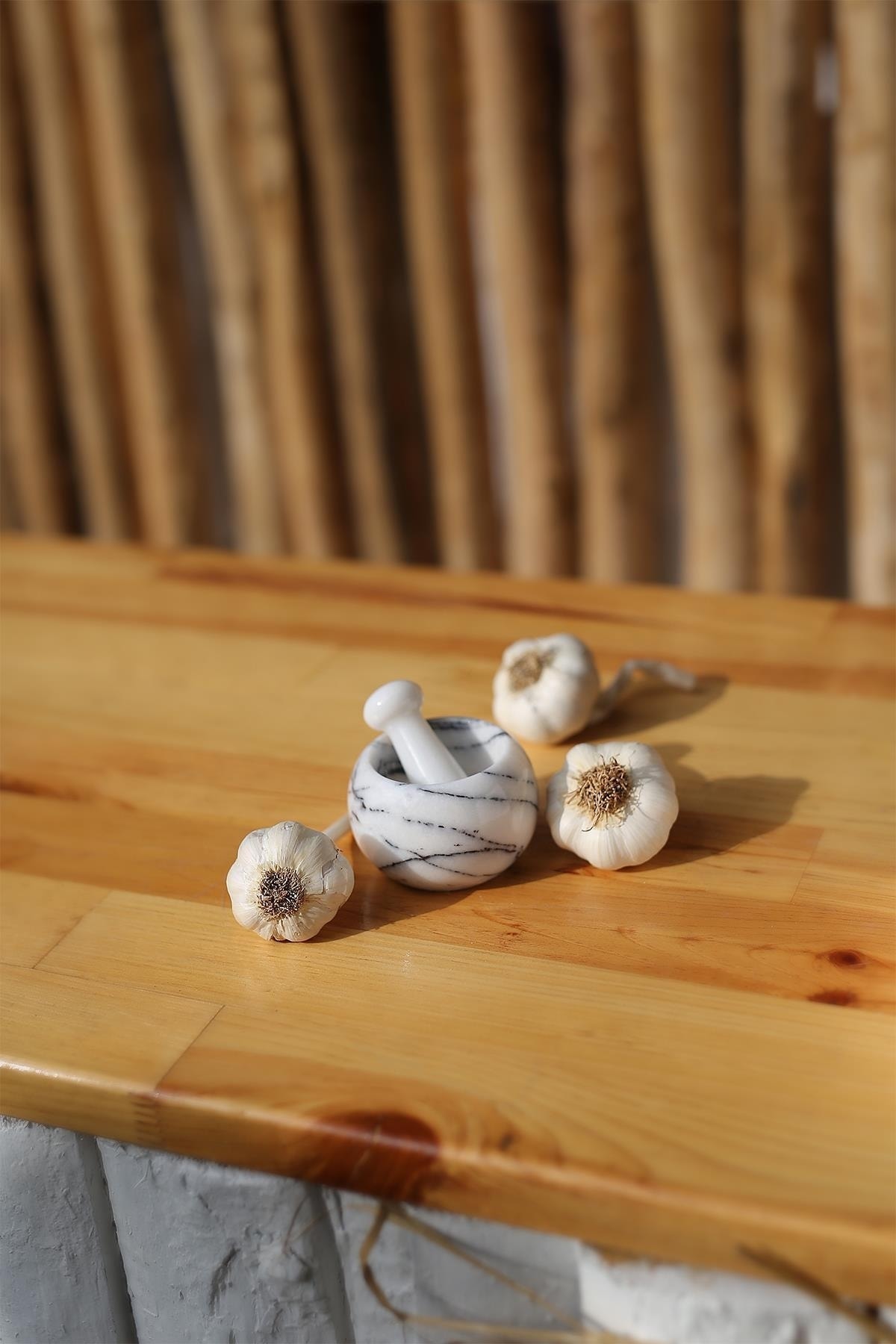 MaisonArt Marble Havan Set Small Size Natural Stone Marble Havan Set 8 ...