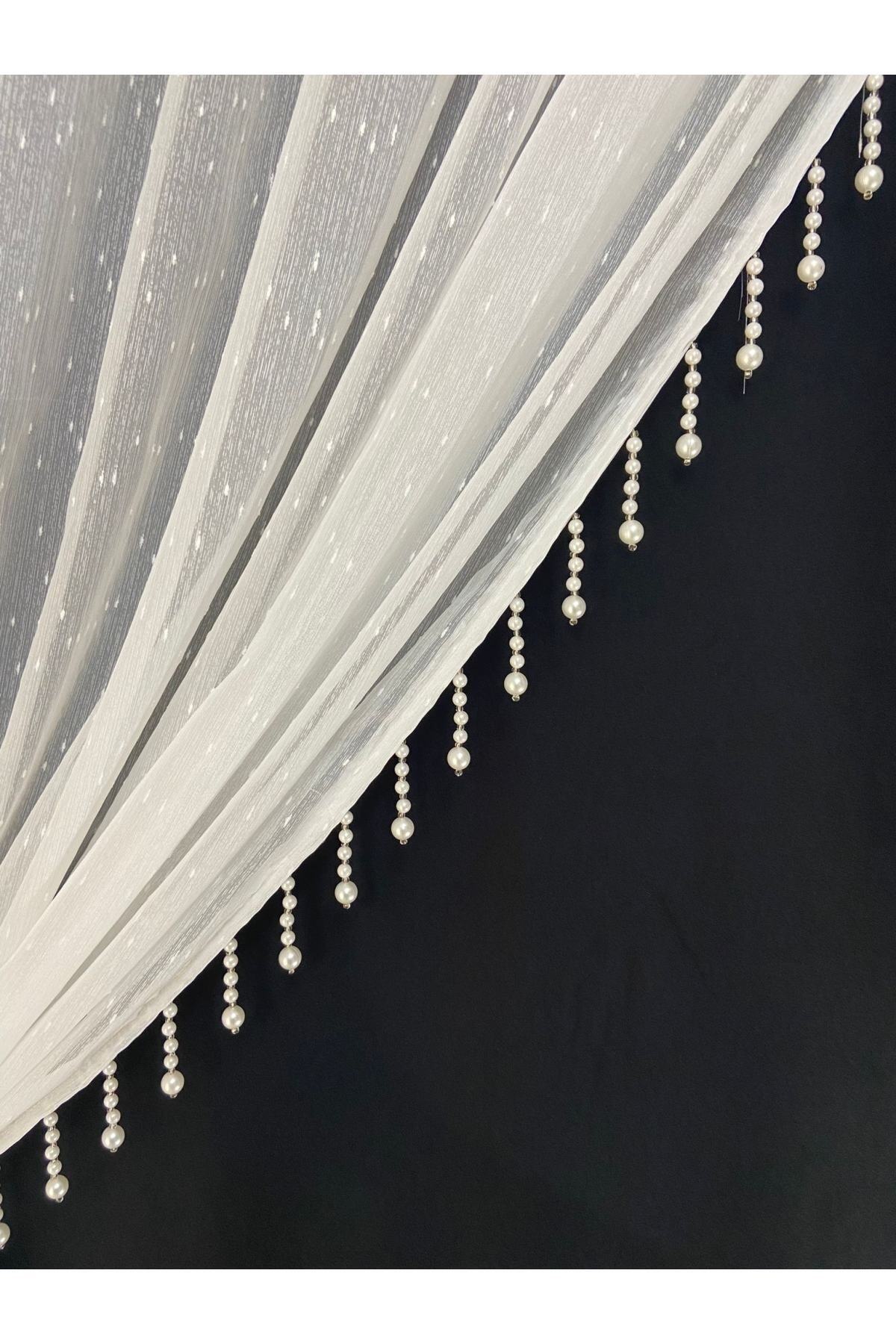 Fashion Pearl Moda Inci Perde, Damla Desen Boncuklu Keten Halatlı ...