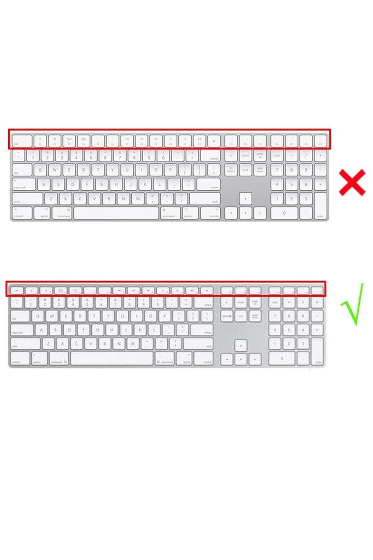 Mcstorey Apple Magic Keyboard ile Uyumlu Klavye Koruyucu A1243 USB ...
