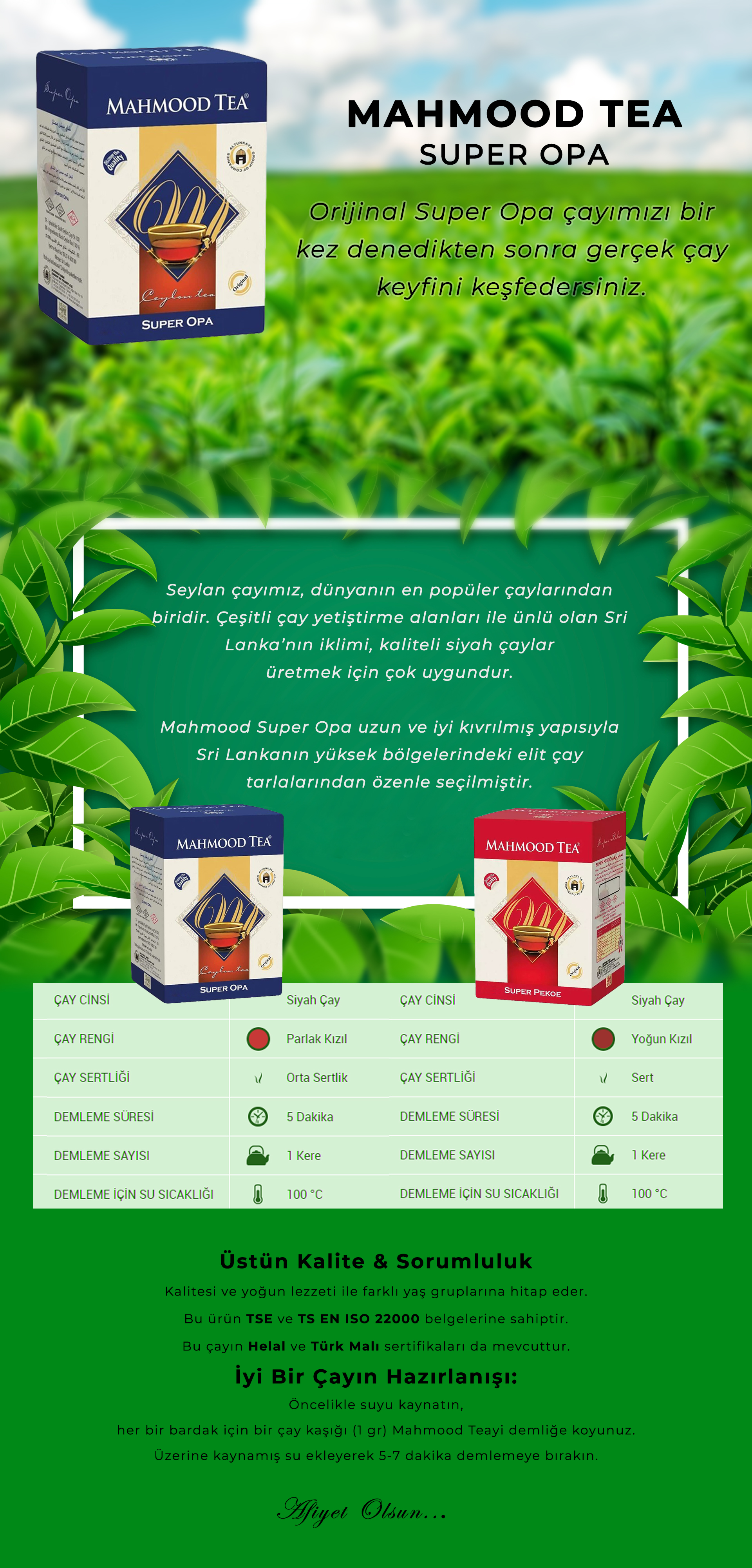 Mahmood Tea Super Opa Ithal Seylan Sri Lanka Ceylon Dökme Çayı 800 gr ...