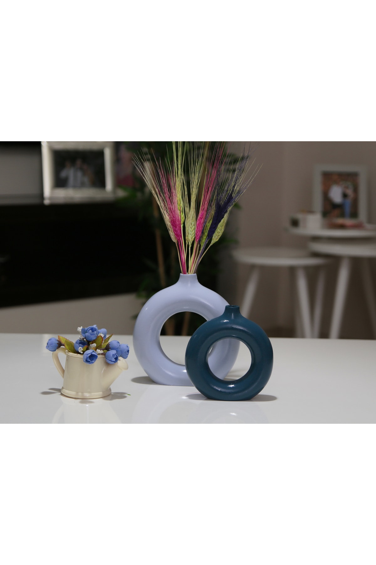 Genel Markalar Halka Vazo Dual Color Serisi Bohem Vazo 2 Li Set Blue ...