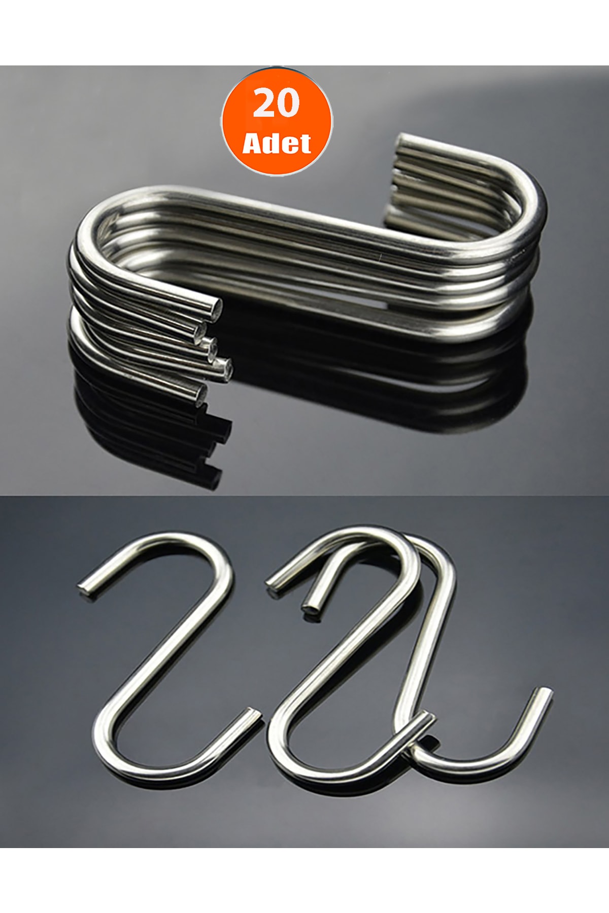 Etsylight Büyük Kanca. Metal S Kanca Kalın Kanca Nikel Renk -20 ...