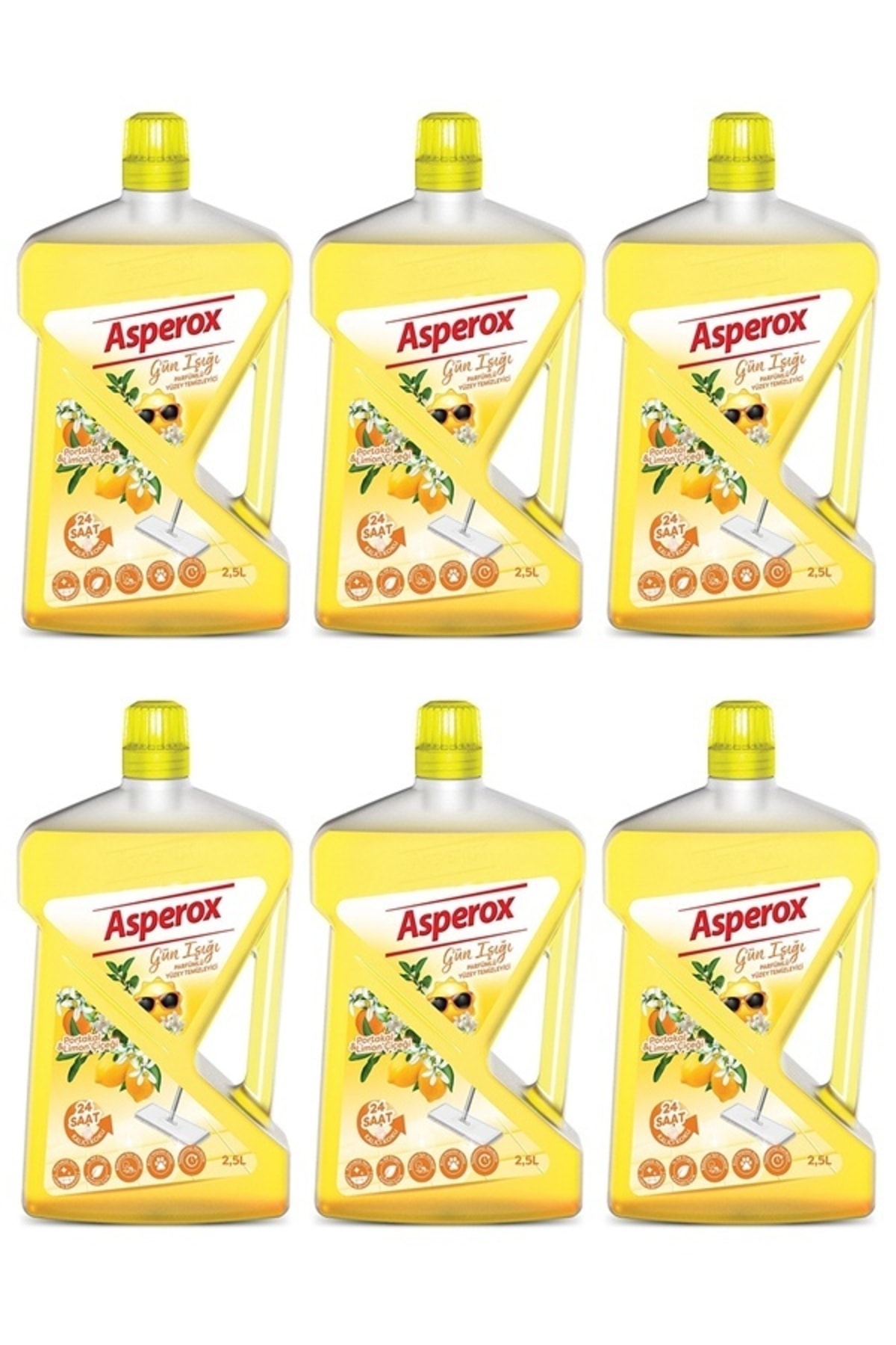 ASPEROX Yüzey Temizleyici Portakal & Limon 2,5 Lt X 6 Lı Süper Avantaj ...