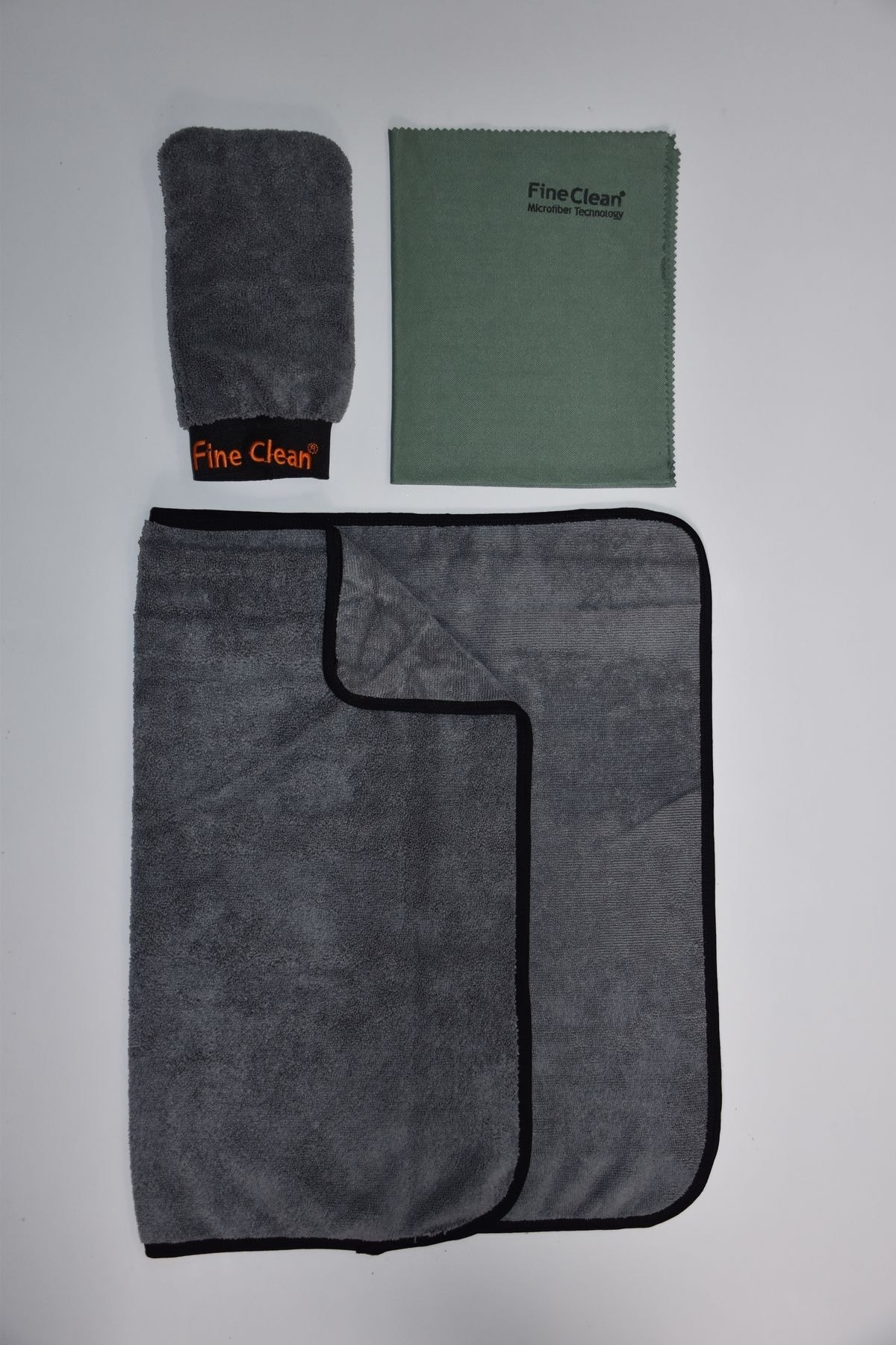 Fine Clean 3'lü Mikrofiber Oto Yıkama Kurulama Araba Silme Bezi + Cam ...