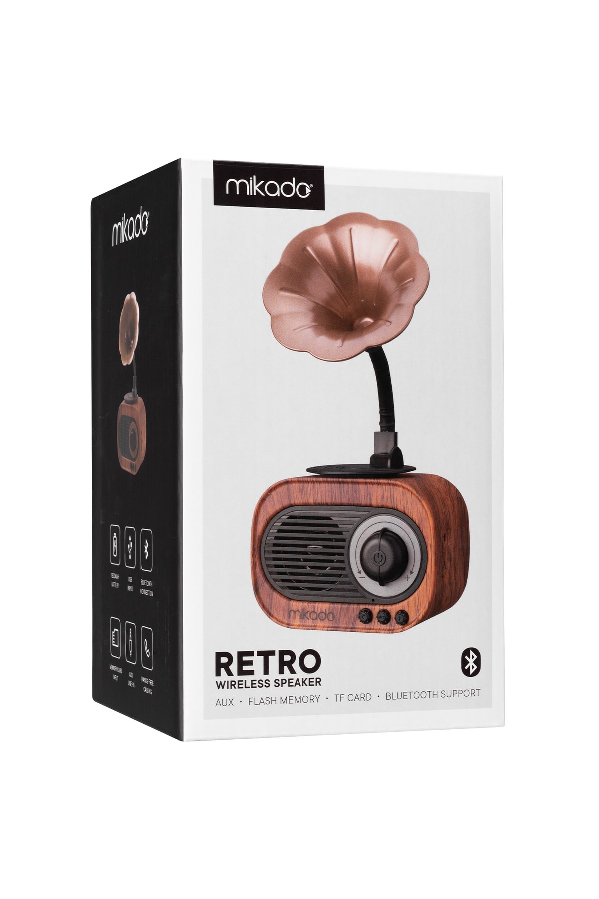 Mikado Mn-s19 Ahşap Usb+aux+tf Kart+bluetooth Klasik Retro Gramofon Müzik Kutusu Fiyatı ...