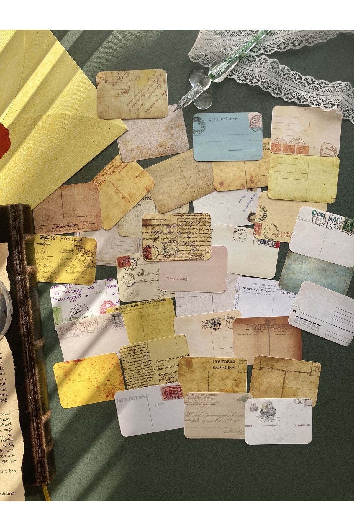 Hume Craft Kartpostal Mektup Temalı Vintage Sticker Seti Ajanda ...