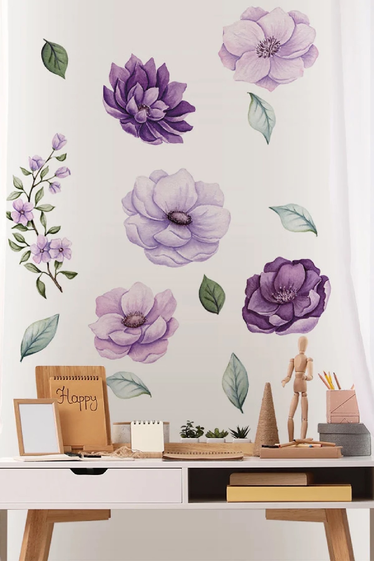 Kt Grup Sulu Boya Mor Çiçekler Duvar Sticker Fiyatı, Yorumları - Trendyol