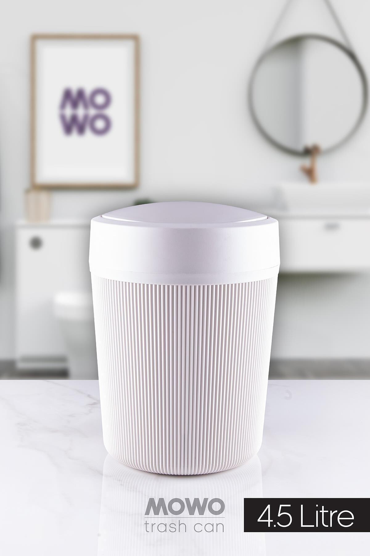 Mowo Home Eta Echo 4,5 Lt. Çöp Kovası Krem, Banyo, Mutfak, Ofis Çöp ...