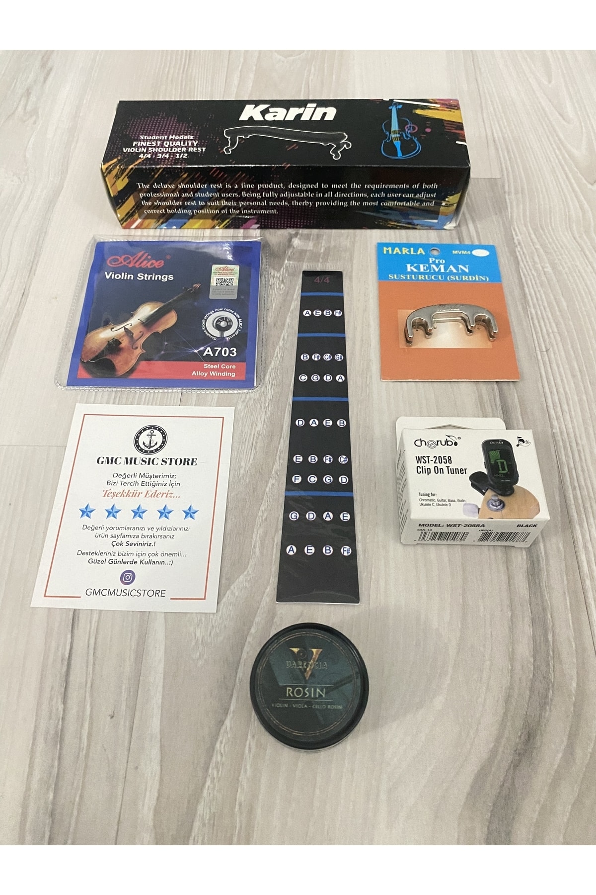 VALENCIA Gmc Musıc Valencia V160 4/4 Full Keman Seti (YASTIK,SUSTURUCU ...