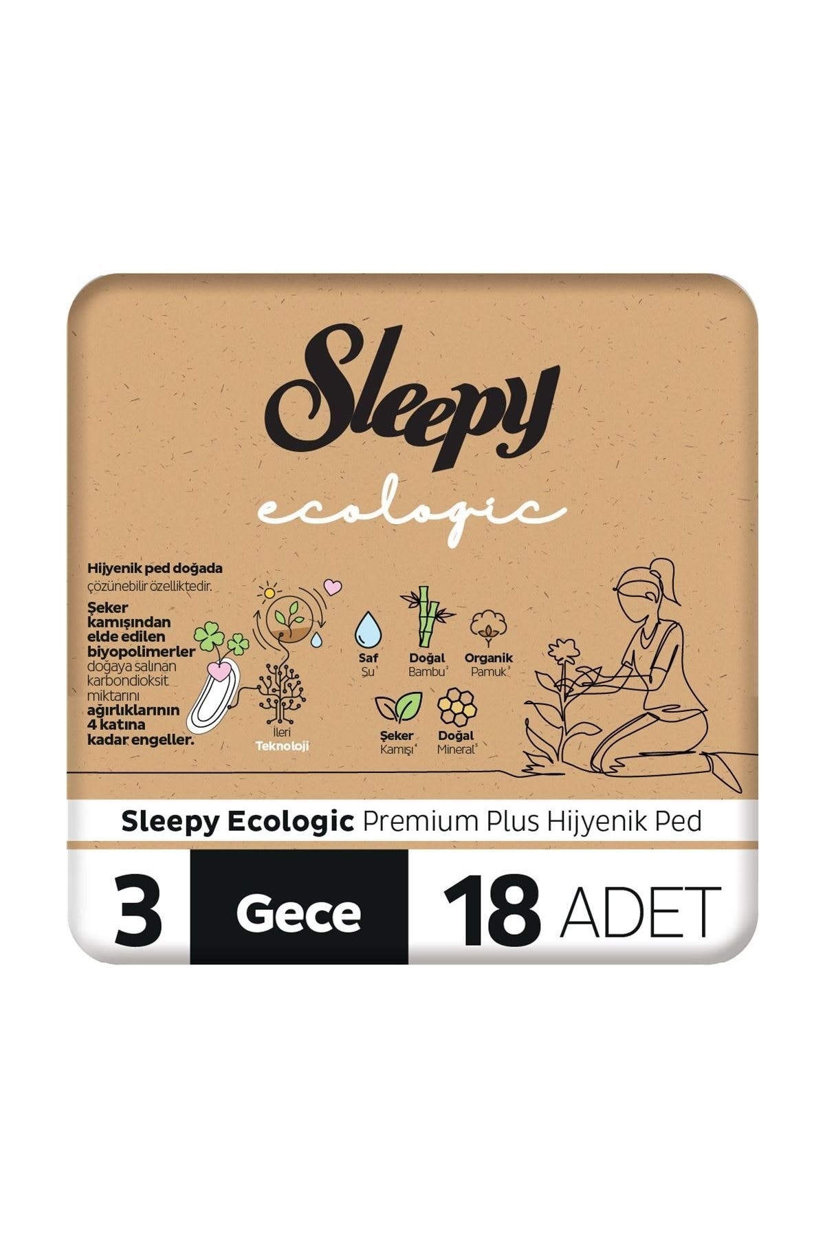 Sleepy Ecologic Premium Plus Hijyenik Ped Gece 18 Adet Ped Fiyatı ...