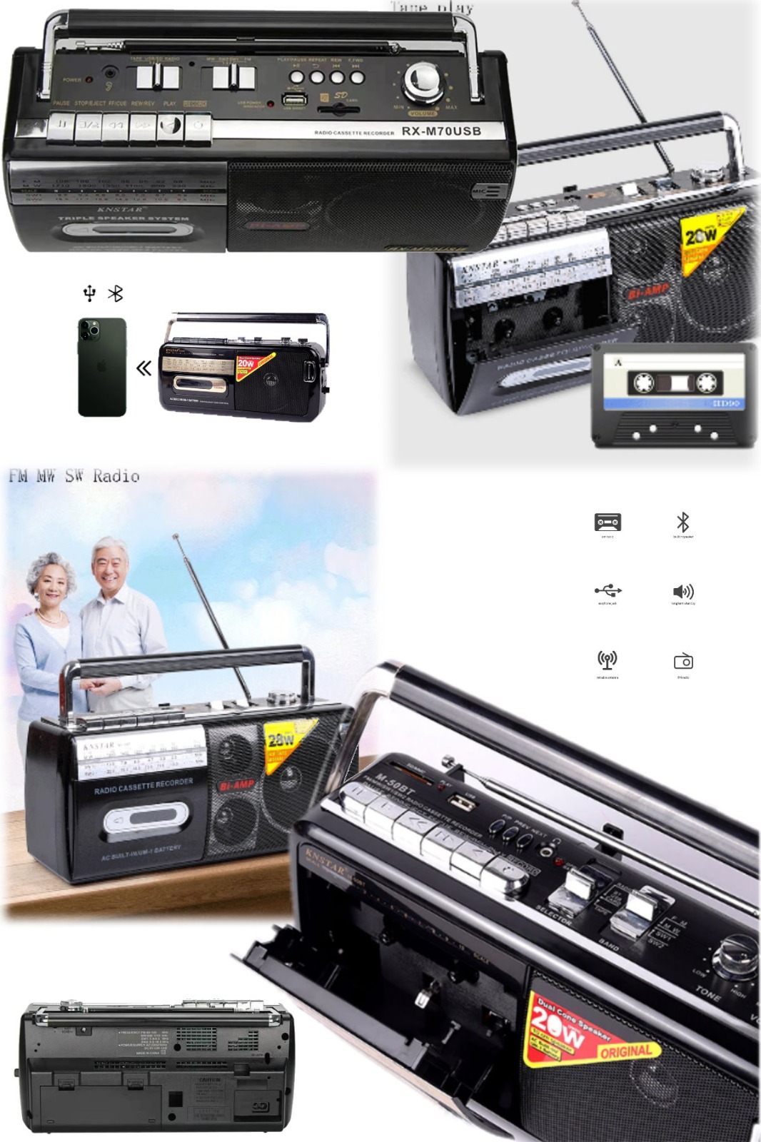 Utelips Bluetooth Speaker Fm Radyo Nostaljik Eski Görünüm Hediyelik Fm ...