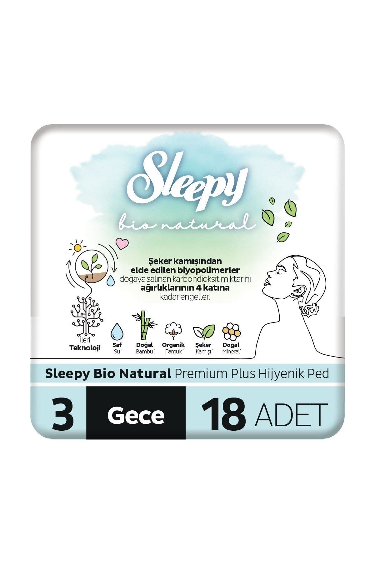 Sleepy Bio Natural Premium Plus Hijyenik Ped Gece 18 Adet Ped Fiyatı, Yorumları - Trendyol