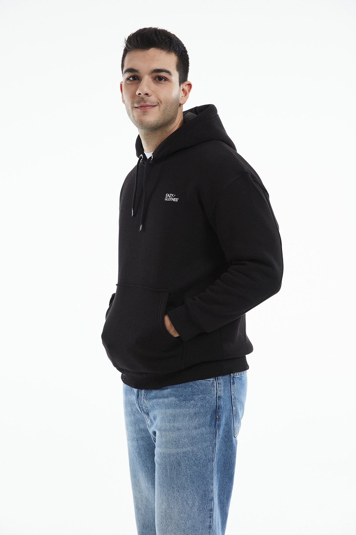 Eazy Co Eazy Basic Oversize Unisex Premium Siyah Kapüşonlu Kalın Hoodie Fiyatı, Yorumları - Trendyol