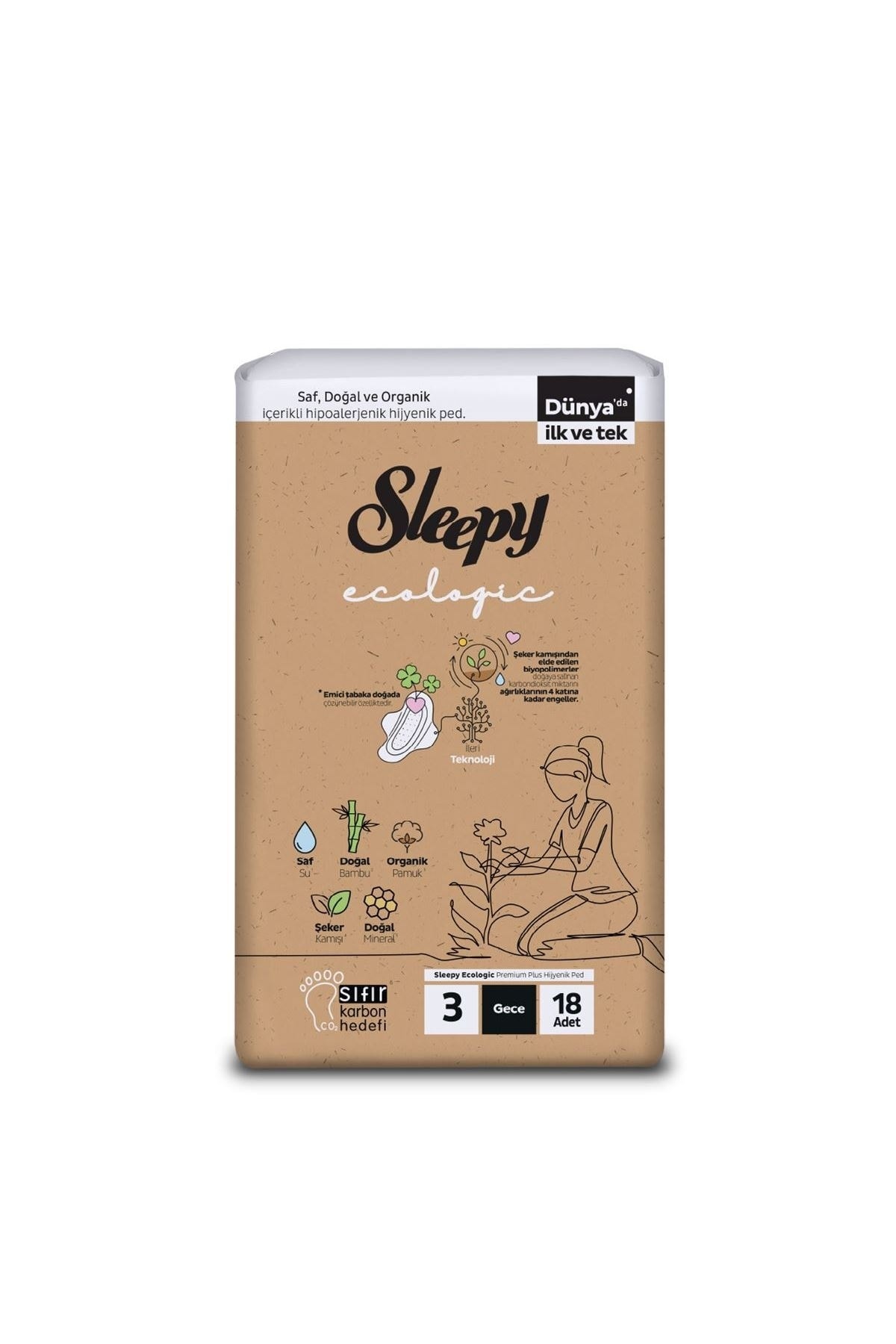 Sleepy Ecologic Premium Plus Hijyenik Ped Gece 18 Adet Ped Fiyatı ...