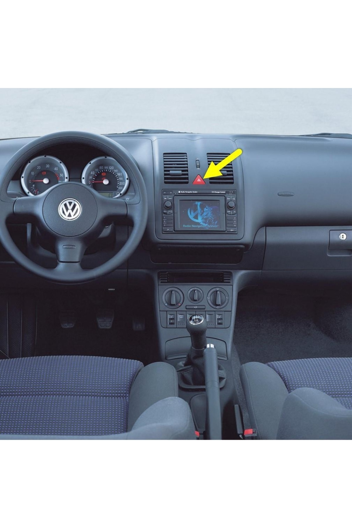 AFT Vw Polo Classic 2000-2002 Dörtlü Flaşör Düğmesi Kırmızı Üçgen Ikaz ...