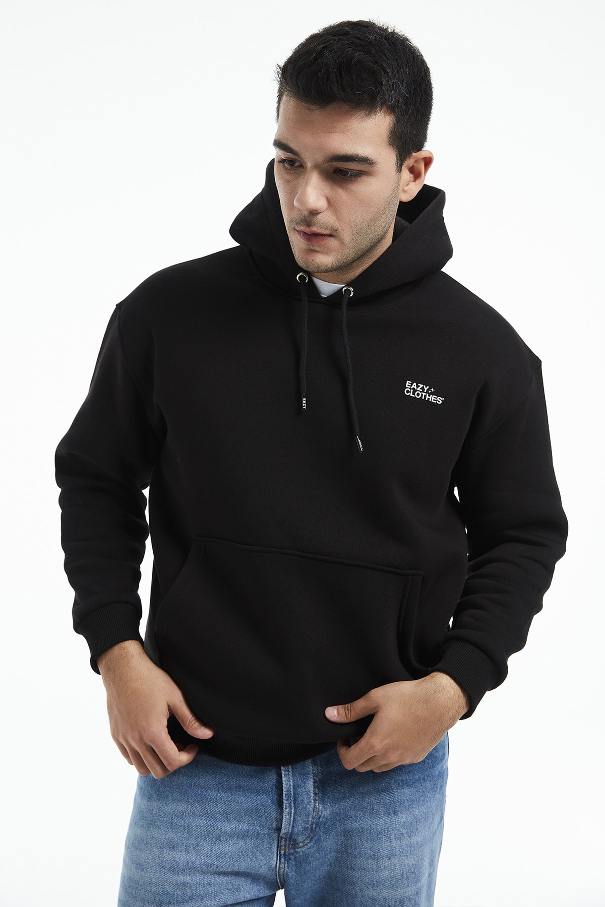 Eazy Co Eazy Basic Oversize Unisex Premium Siyah Kapüşonlu Kalın Hoodie Fiyatı, Yorumları - Trendyol