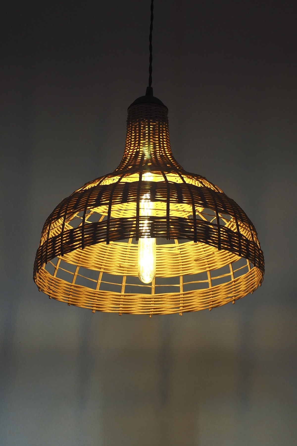 rattam Rattan Avize Bambu Sarkıt: Chelly - Çam Kabuğu Rengi: 40cm ...