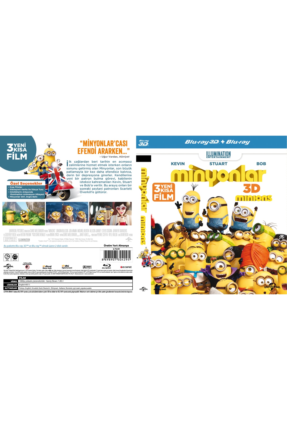 plakmarketi Blu Ray - Minyonlar 2d / 3d (MİNİONS) Ister 2d Ister 3d ...