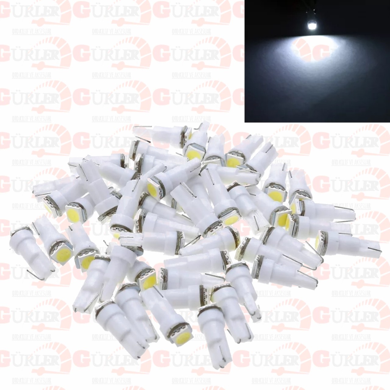 Genel Markalar T5 Led Ampul Gösterge Lambası Mini Dipsiz Mavi Renk 12v ...