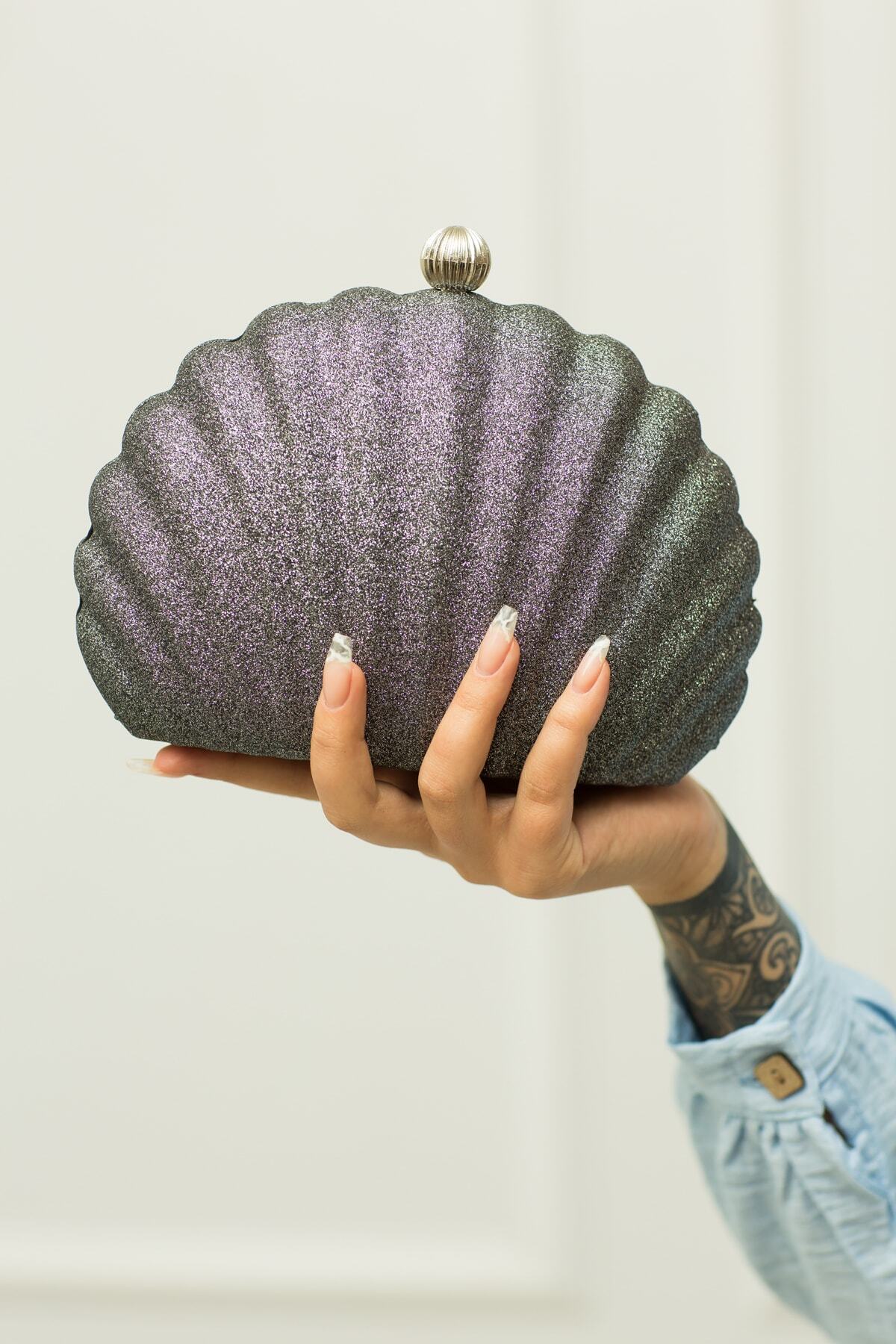 weem bag Oyster Platinum Glitter Evening Dress Bag- Trendyol