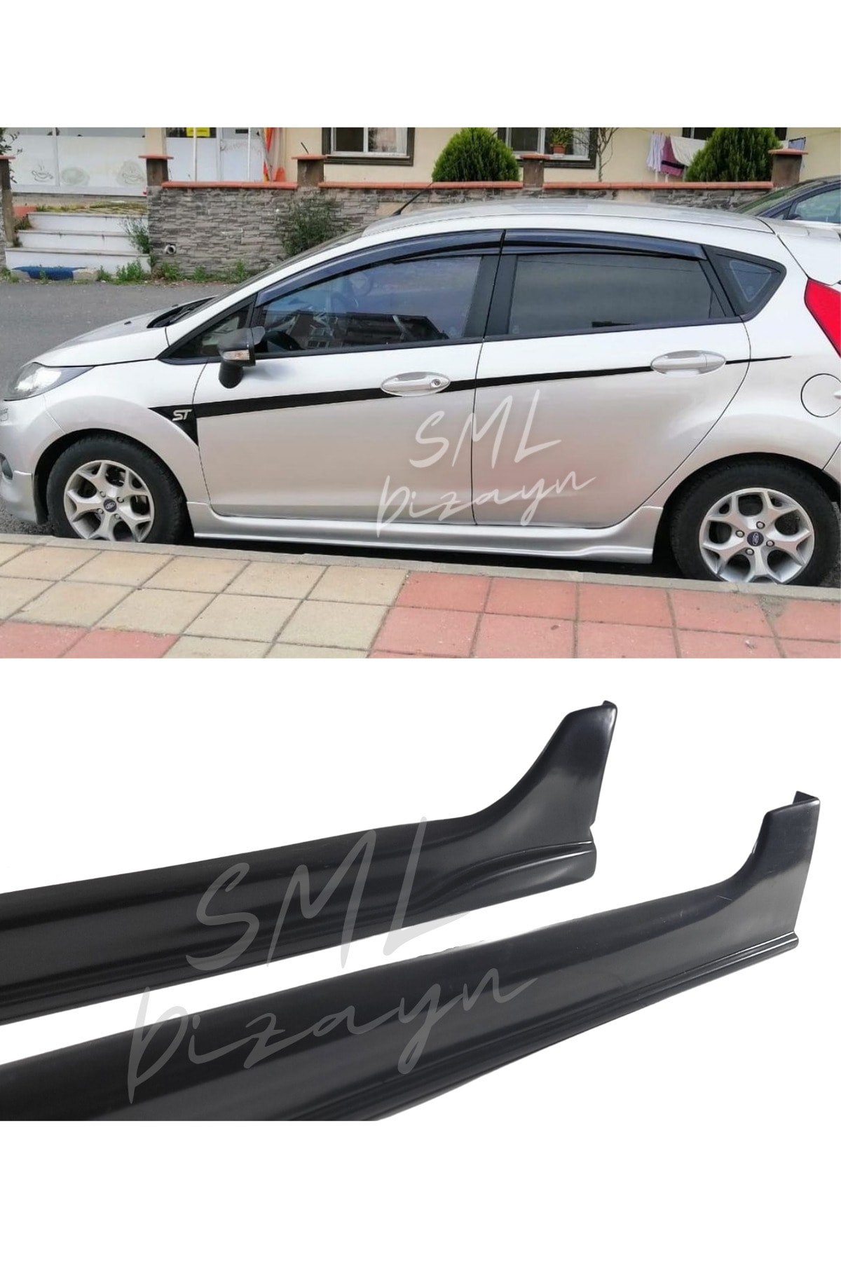 SML Dizayn Ford Fiesta Custom Yan Marşpiyel 2008-2017 (PLASTİK) Boyasız ...