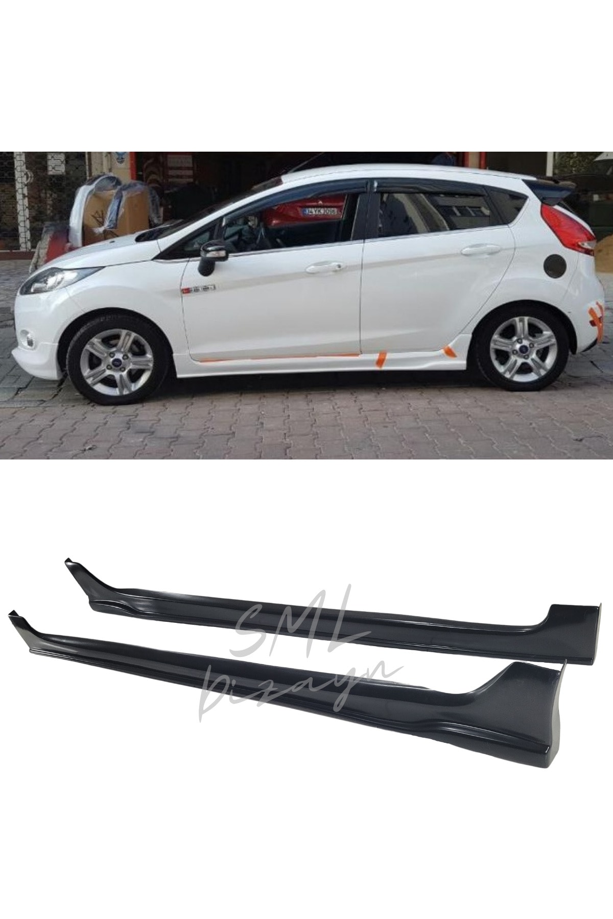 SML Dizayn Ford Fiesta Custom Yan Marşpiyel 2008-2017 (PLASTİK) Boyasız ...