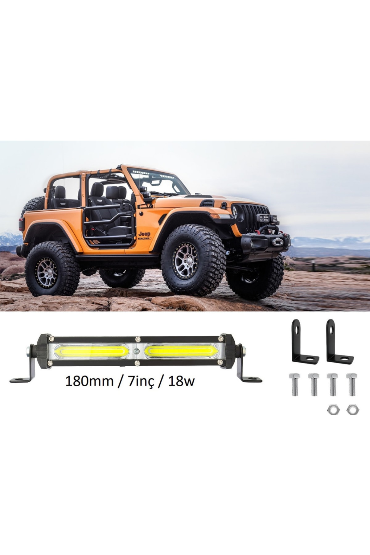 Unichrome 18w Cob Bar 180mm Led Off Road 12/24v Su Geçirmez Spot Tekne ...