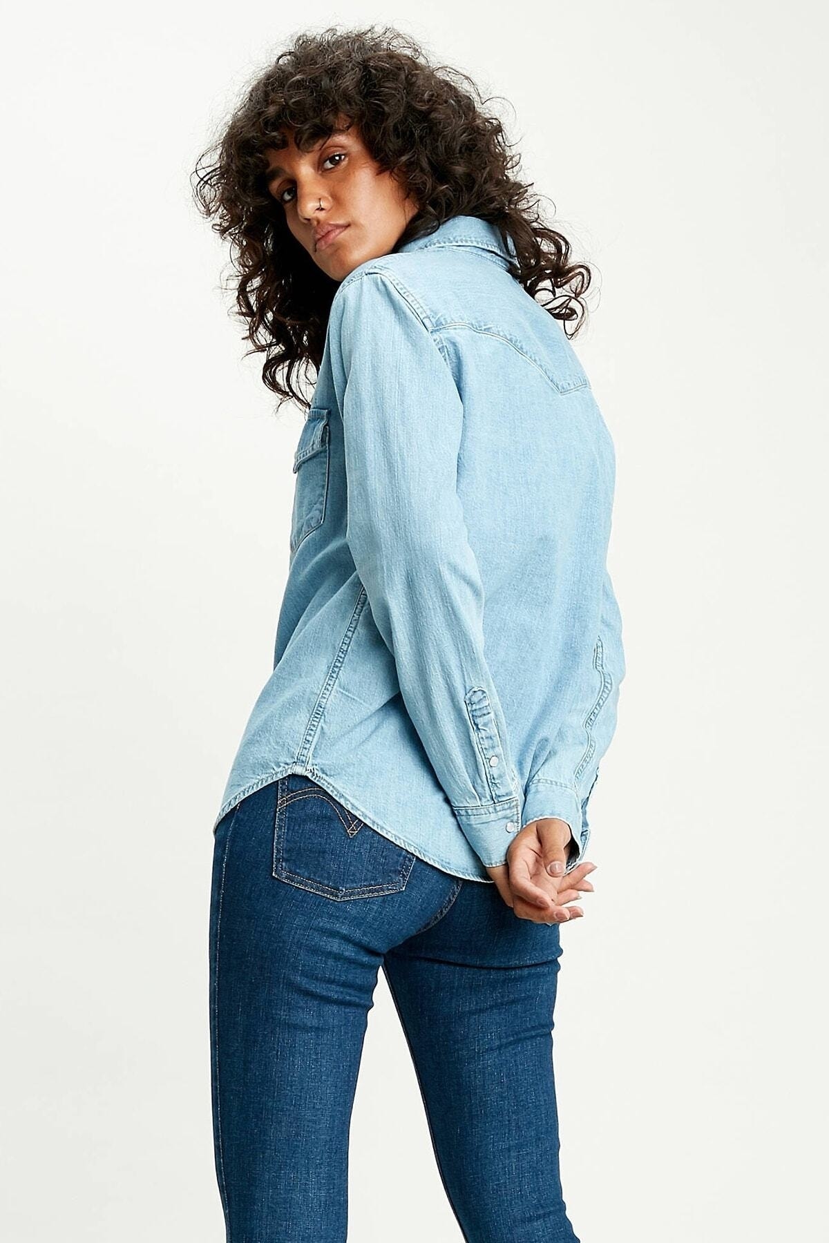 Levi's Kadın Mavi Düz Yaka Pamuk Kot Gömlek 167860001 - Fiyatı, Yorumları