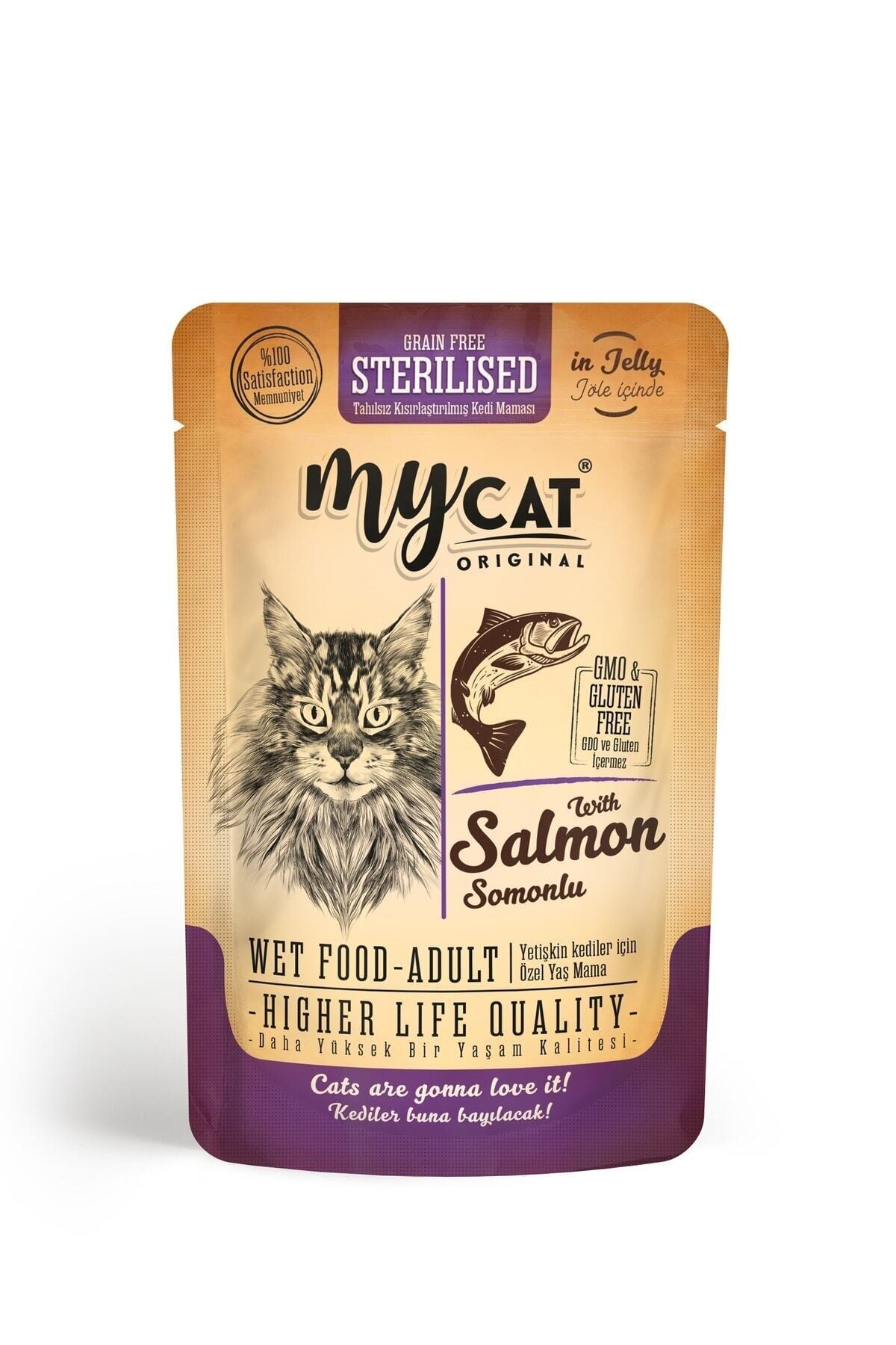 My Cat Mycat Somonlu ( Kısırlaştırılmış ) Sterılısed Pouch 85gr 24lü Fiyatı, Yorumları - Trendyol