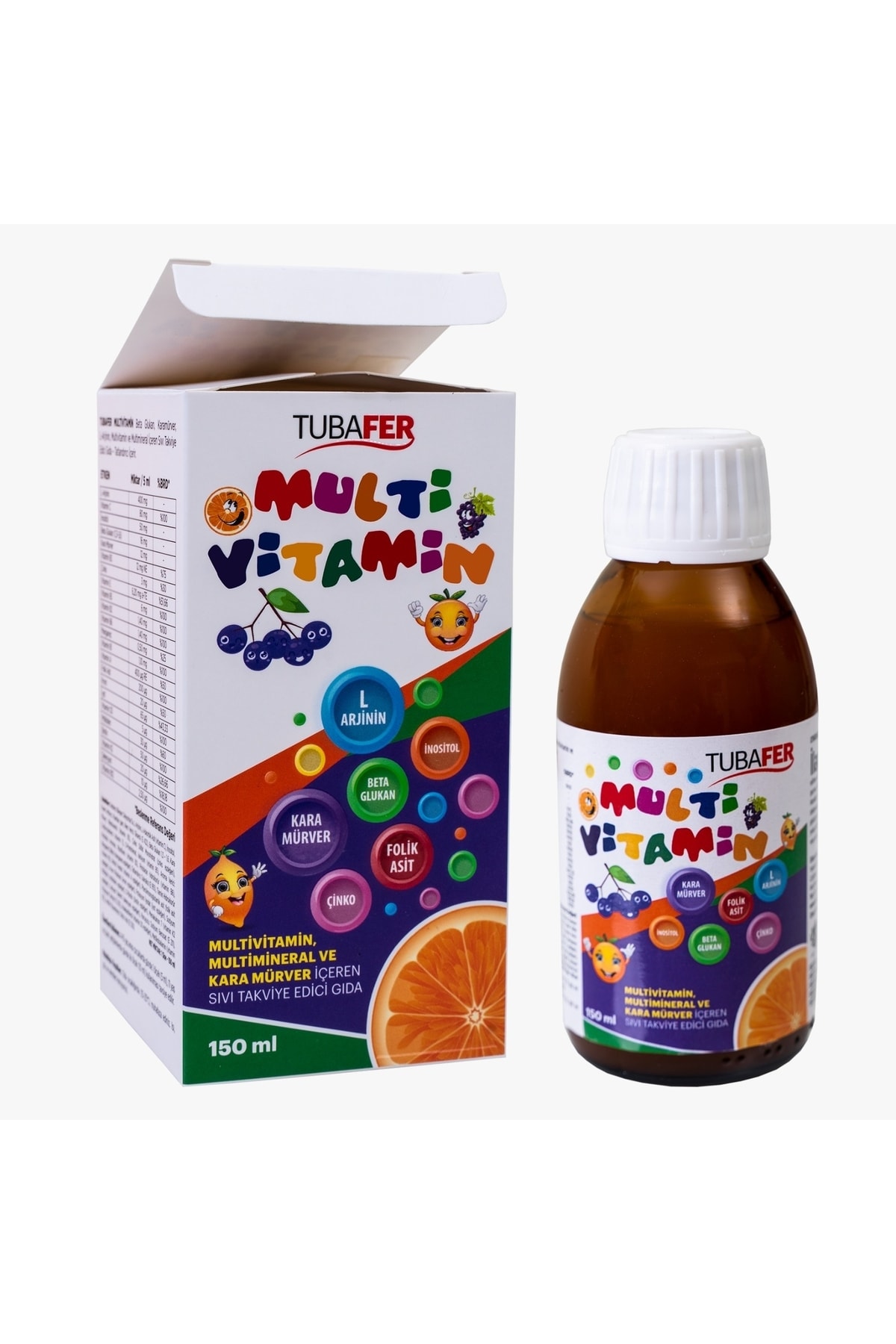 TubaFer Multivitamin Ve Multiminarel Şurup 150 Ml, L-arjinin, Inositol ...