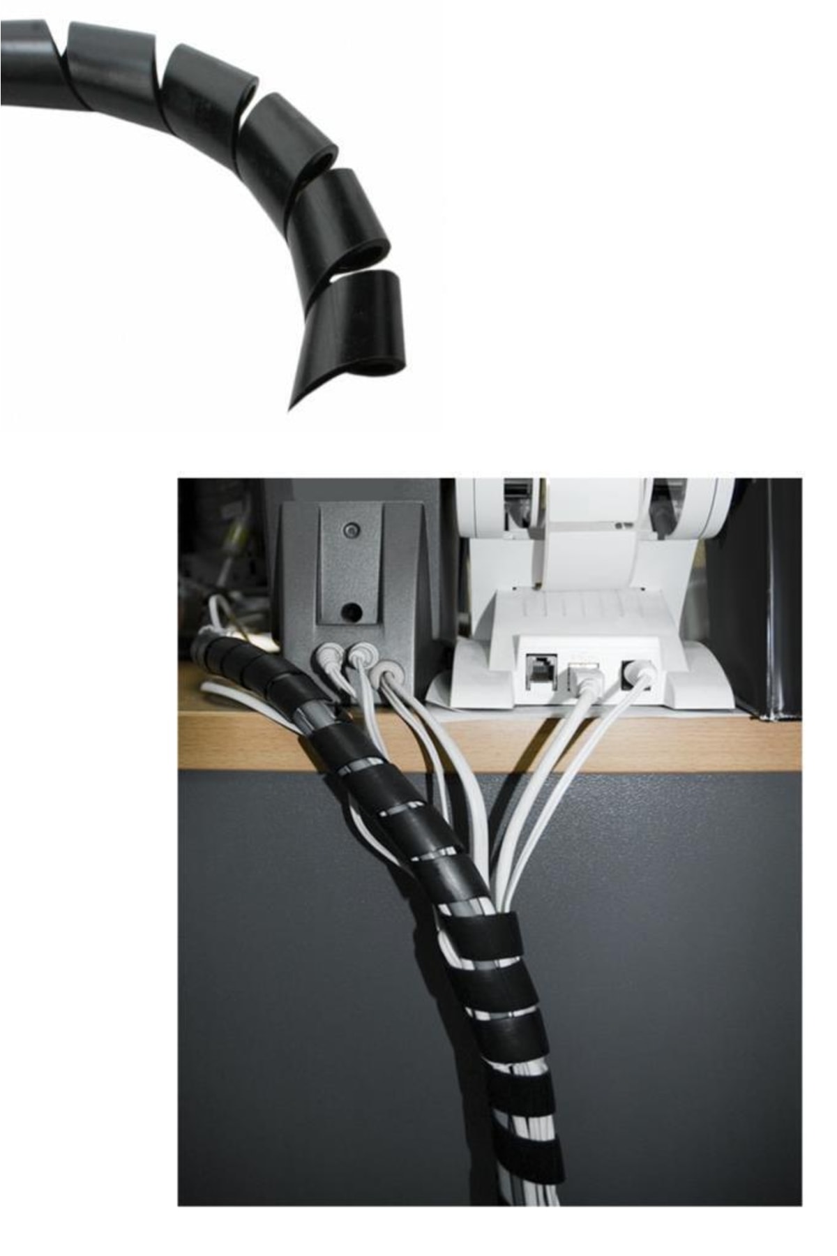 Şahnet Sprialli Siyah Kablo Toplayıcı Bilgisayar Kablo Tutucu 16 Mm ...