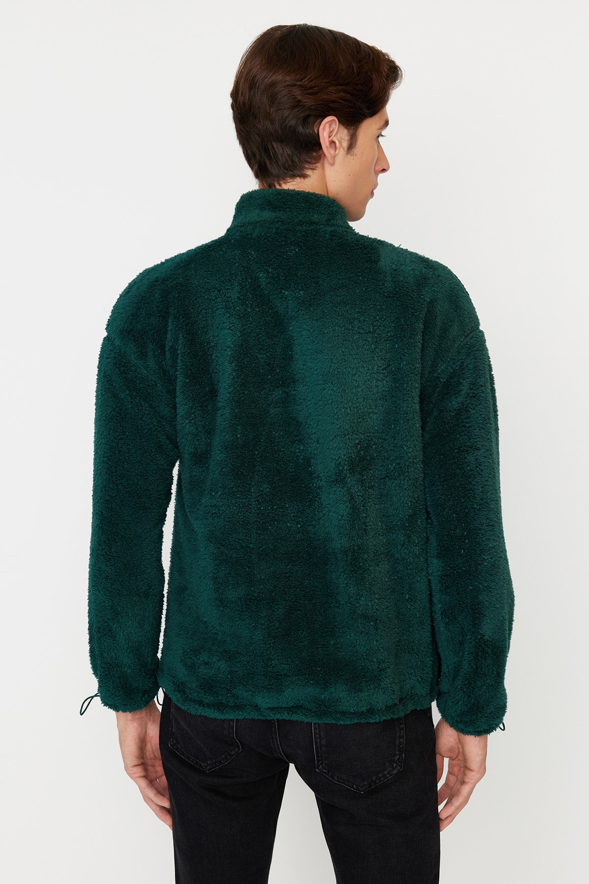 Trendyol Collection Emerald Green Plush Sweatshirt - Zippered ...
