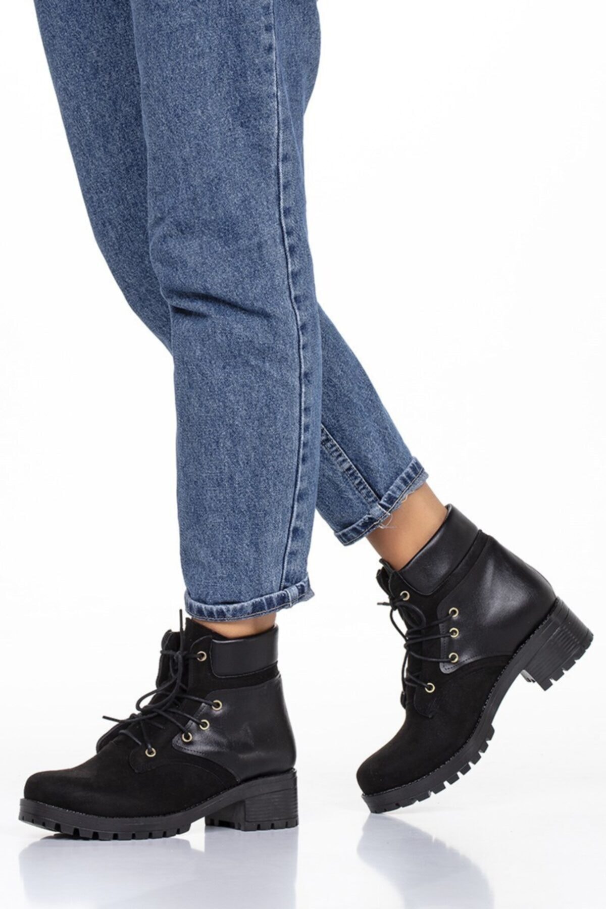 ZENNESHOES Siyah Süed Deri Bot
